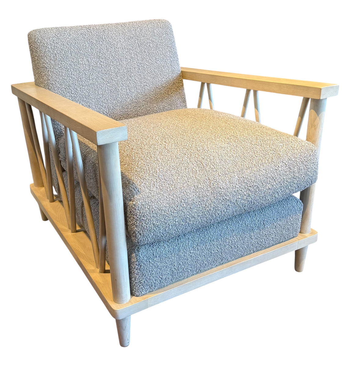 New CFC Bridge chair in Loopy Boucle Fabric – afterwards consignment